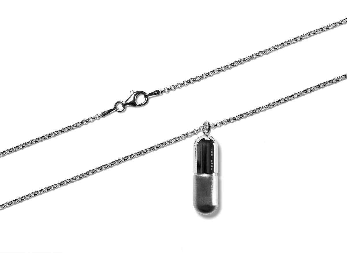 SILVER PILL - necklace